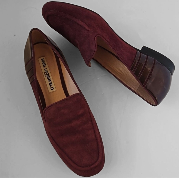 Karl Lagerfeld | Shoes | Karl Lagerfeld Bea Maroon Suede Patent Leather ...